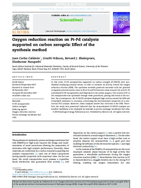 Pdf Oxygen Reduction Reaction On Pt Pd Catalysts Supported On Carbon Xerogels Effect Of The