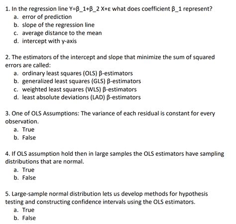 Solved In the regression line Y β β X ε what does Chegg com