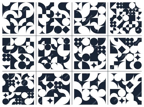 Premium Vector Abstract Vector Geometric Seamless Patterns Set Black And White Simple
