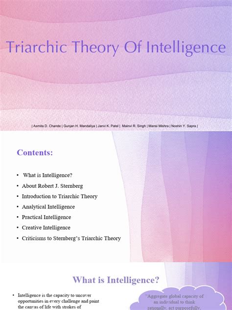 Understanding Sternbergs Triarchic Theory Pdf Intelligence