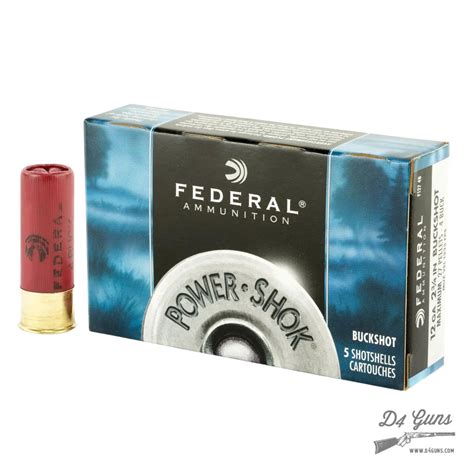 Federal Power Shok 12 Gauge 275 4 Buckshot 5 Rounds F1274b