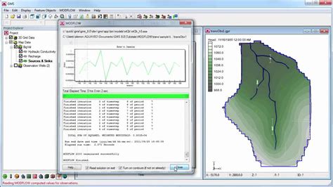 Gms Modflow Flow Observation Tools Youtube