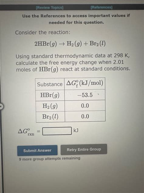 Answered Consider The Reaction 2hbr G → H₂ G … Bartleby