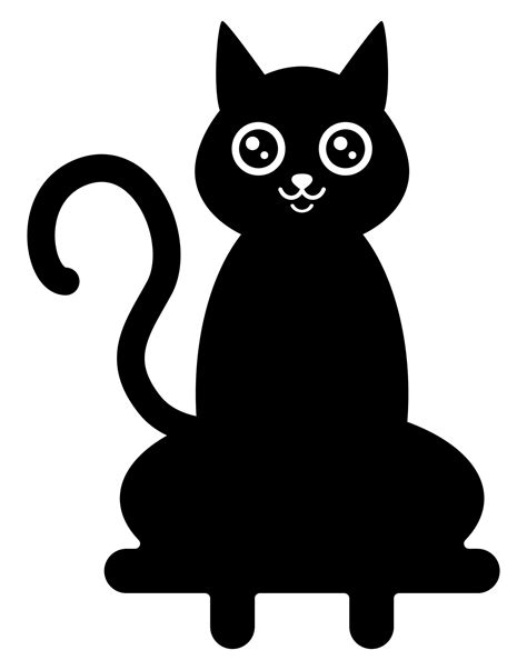 Sitting Black Cat Clipart