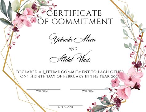 Commitment Wedding Ceremony Certificate Artofit