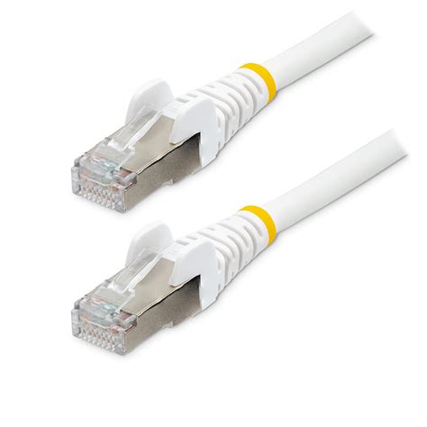 StarTech 1 5m LSZH 10GbE S FTP 100W CAT6a Ethernet Cable White NLWH 150 CAT6A PATCH Mwave