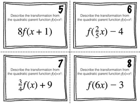 Quadratic Transformations Bundle By Interactive Algebra TPT