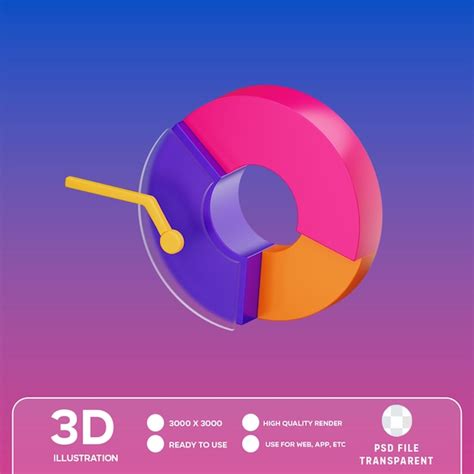 Premium Psd Psd Donut Chart 3d Illustration