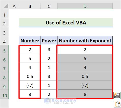 How To Display Exponents In Excel 6 Simple Methods