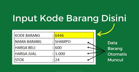 cara mudah menampilkan data barang dengan menginput kode barang di