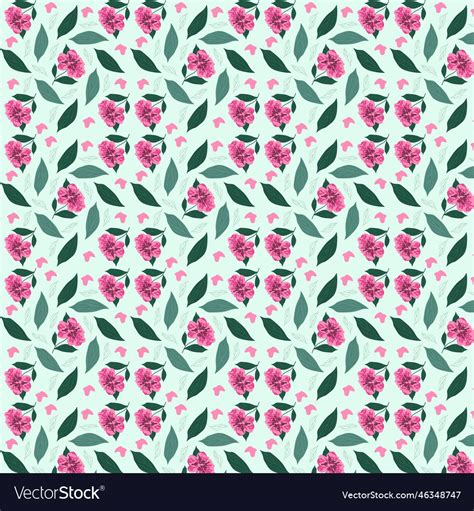 Spring Flower With Leaf Repeat Pattern Royalty Free Vector