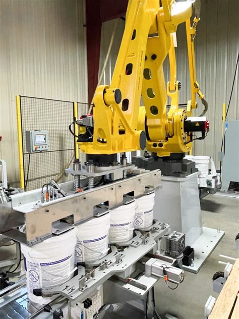 Automated Pail Palletizing Handling Systems MESH Automation