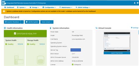 Idrac9 How To Enable And Disable Lockdown Mode Dell Us