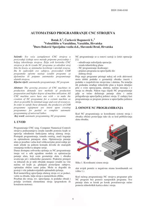 Pdf Automatsko Programiranje Cnc Strojeva