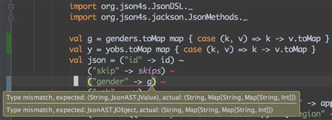 Json4s Intellij How Do I Convince Idea A Nested Map Converts Just