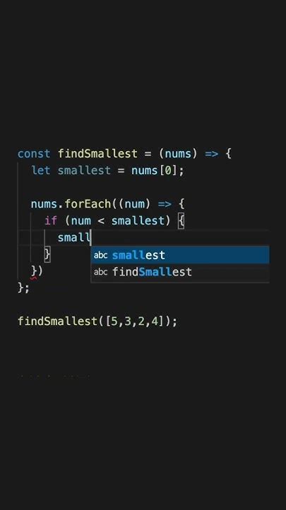How To Write A Function That Finds The Smallest Number Within An Array Javascript Youtube