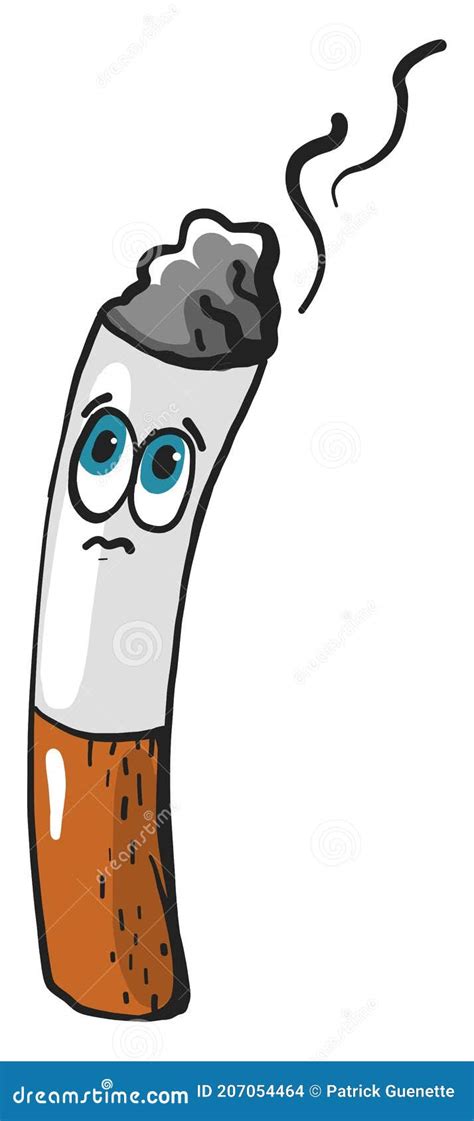 Cigarette With Blue Eyesillustrationvector Stock Vector