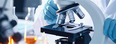 Researcher Analyzing Samples With Laboratory Microscope Premium Ai Generated Image