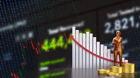 The Man And Chart For Business Concept 3d Rendering Stock Illustration Illustration Of Trading