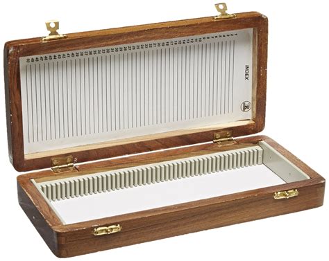 United Scientific Wsb050 Wooden Slide Storage Box