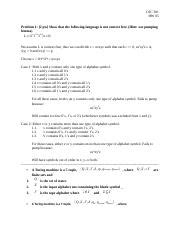 HW5 Docx CSC 381 HW 5 Problem 1 2 Pts Show That The Following Language Is Not Context Free