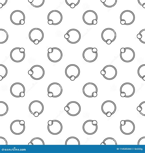 Captive Ring Seamless Pattern Vector Piercing Background 116382407