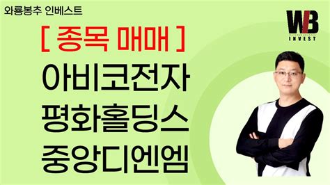 종목분석 아비코전자 평화홀딩스 중앙디엔엠 Youtube