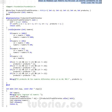 poo sentencia if else objective c producto de cifras diferentes