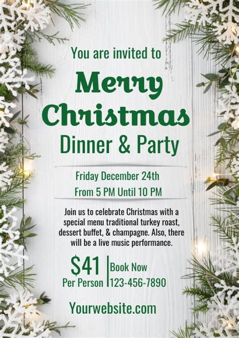Christmas Party Invitation Card Template Postermywall