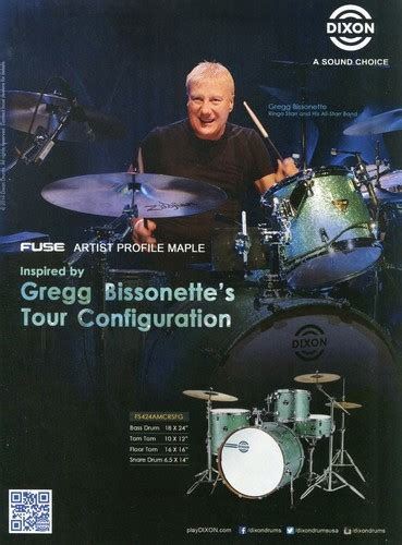 2016 Print Ad Of Dixon Fuse Maple Drum Kit W Gregg Bissonette Of Ringo