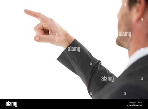 Handsome Businessman Pointing At Something Stock Photo Alamy