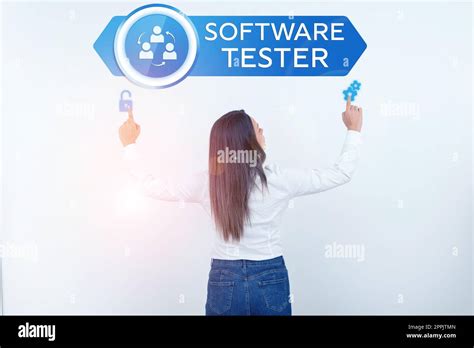 sign displaying software tester business overview implemented to