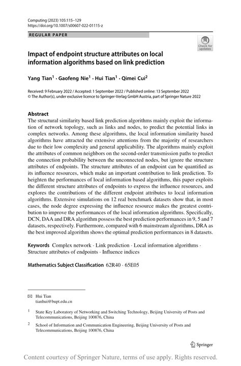 Impact Of Endpoint Structure Attributes On Local Information Algorithms