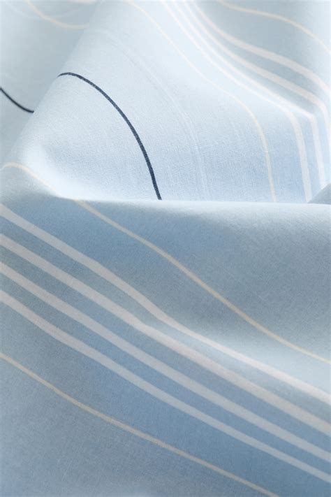 Federa In Percalle Di Cotone Azzurrorighe Home Handm It