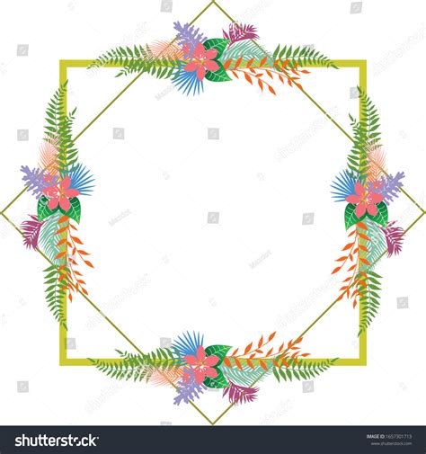 Vektor Stok Cute Beauty Floral Border Illustration Wedding Tanpa Royalti Shutterstock