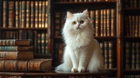 Free Cat In Library Image Cat Library Books Download At Stockcake