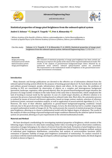 Pdf Statistical Properties Of Image Pixel Brightness From The Onboard