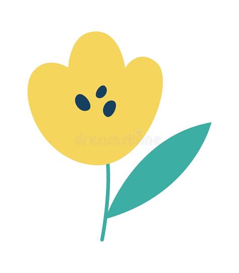 Tulip Flower On Stem Stock Vector Illustration Of Bloom 282150587