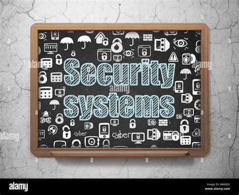 Protection Concept Security Systems On School Board Background Stock