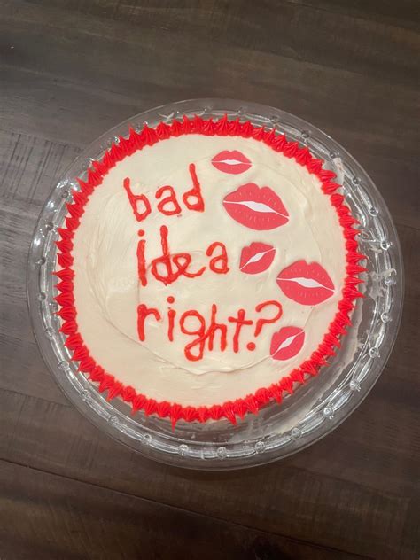 Bad Idea Right Cake With Lipstick Decoration