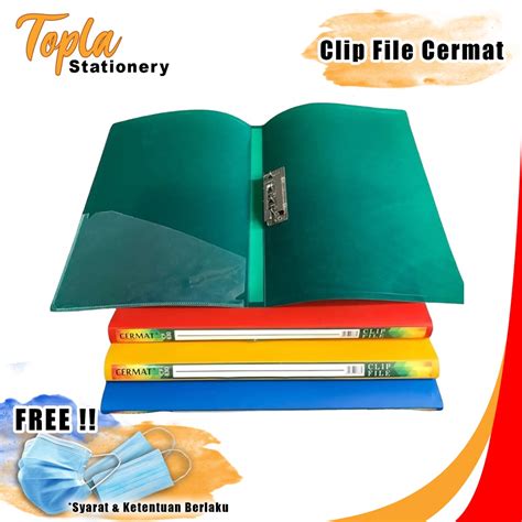 Jual Harga Dapat 3 Pcs Map Clip File F4 Warna Cermat Map Clip Besi Map File Jepit Business File