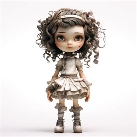 Premium Photo Charming Toy Girl Illustration In Zbrush Style