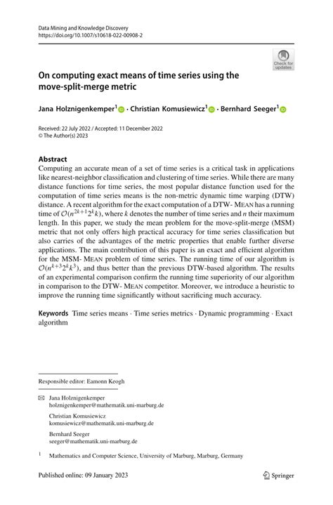 pdf on computing exact means of time series using the move split