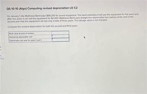 Solved QS Algo Computing Revised Depreciation LO C Chegg Com