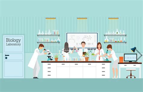Scientist Research And Experiments At Biology Science Lab Interior