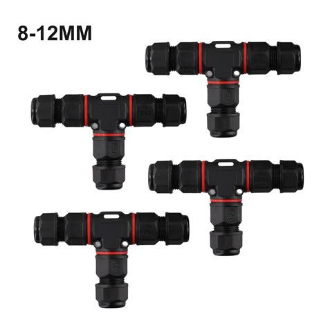 4pcs Cable Connectors Waterproof Ip68 3 Pin Cable Connector T Shape