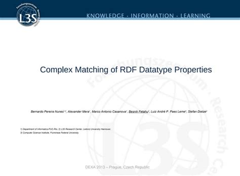 Complex Matching Of Rdf Datatype Properties Ppt