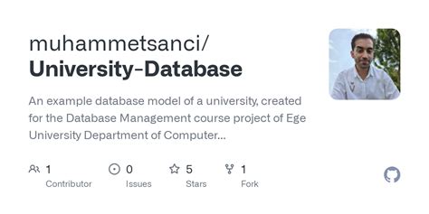 Github Muhammetsanciuniversity Database An Example Database Model