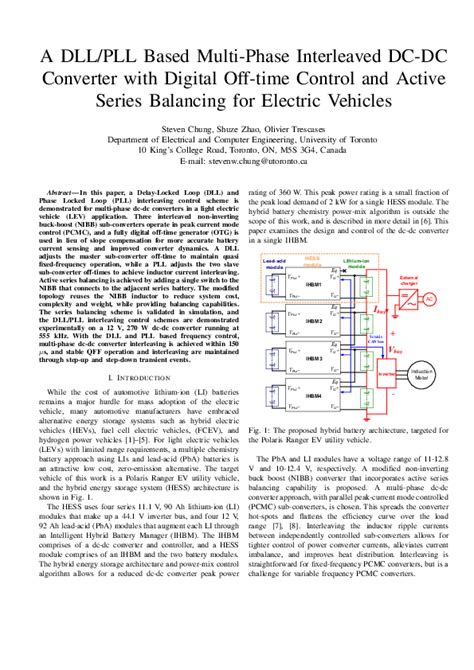 Pdf A Dllpll Based Multi Phase Interleaved Dc Dc Converter With