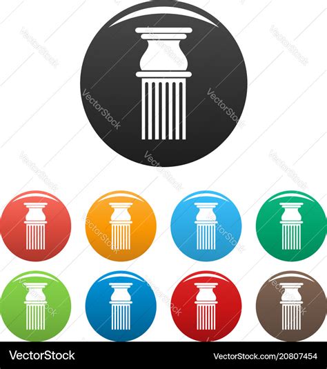 Classical Column Icons Set Color Royalty Free Vector Image